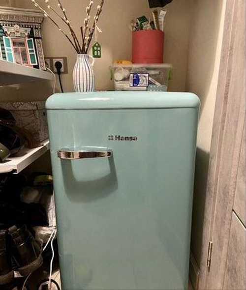 Холодильник маленький Hansa б/у бирюзовый