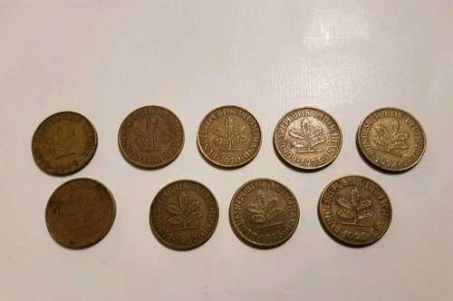 Монеты Германия 10 пфенингов 1949-1996 годы