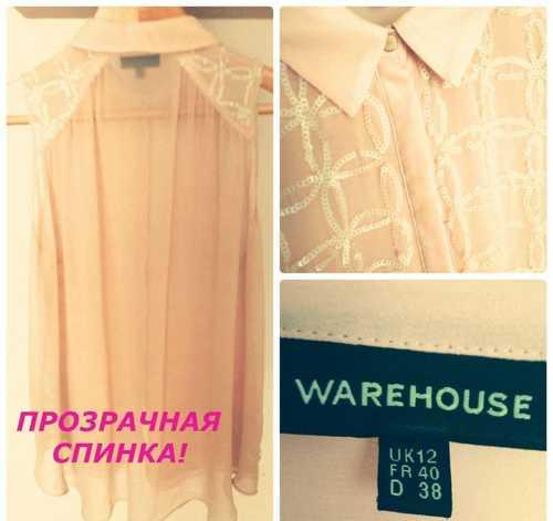 Блуза Warehouse 38 разм. с воротничком