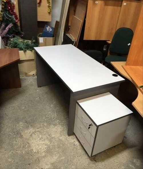 Офисный стол серого цвета «Шатура»