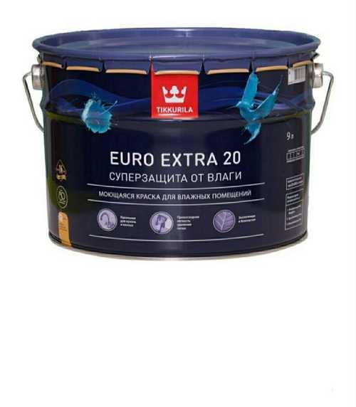 Краска tikkurila extra 20. Tikkurila Euro 20, 9 л. Tikkurila Euro Extra. Tikkurila Euro Extra 20 палитра. Водоэмульсия.