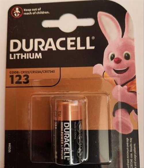Элемент питания (батарейка) Duracell CR123