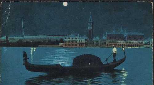 Цветная старинная открытка"Панорама Венеции"