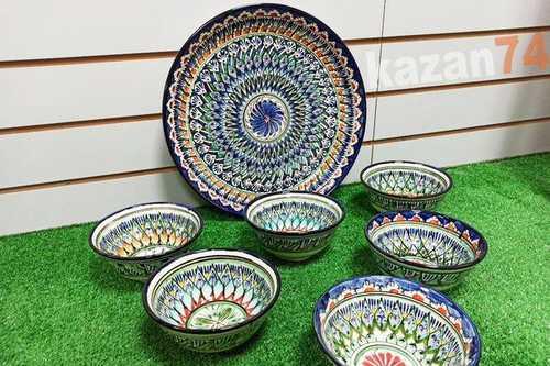 Комплект Узбекской посуды Риштанская керамика