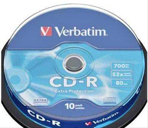 Диски azo CD-R Verbatim 52x 10 штук в боксе