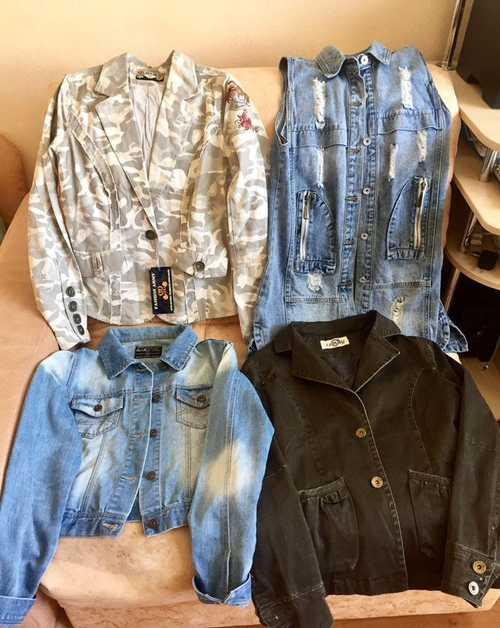 Пиджаки и джинсовки новые, cotton, М