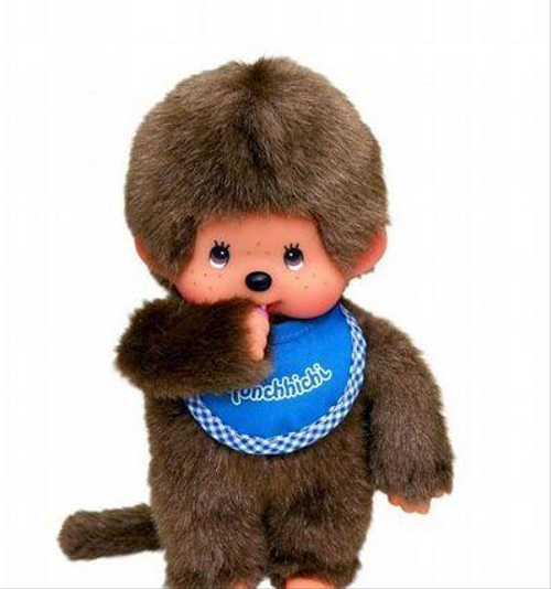 Мягкая игрушка Monchhichi Мончичи 20 см мальчик в синем слюнявчике (255040)