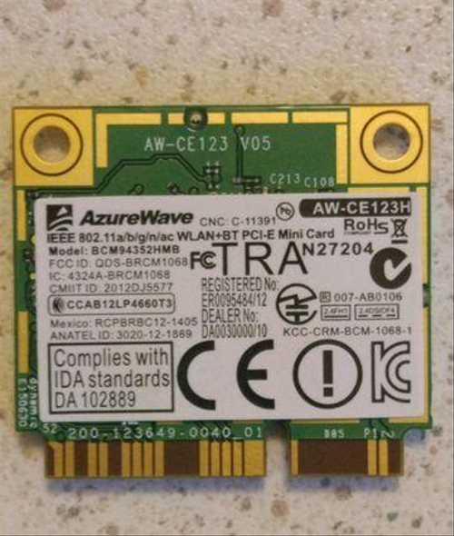 Wi-Fi AzureWave AW-CE123H BCM4352 BCM94352HMB | Festima.Ru – частные ...