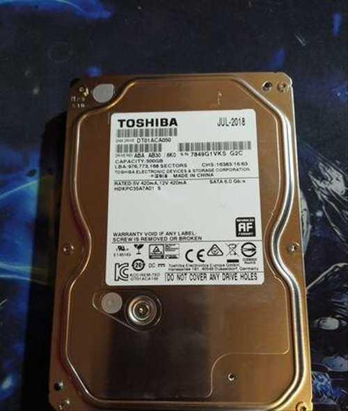3.5 Жесткий диск Toshiba 500 гб SATA III