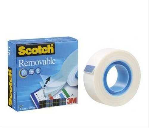 Лента клейкая Scotch Removable, 19 мм*33 м