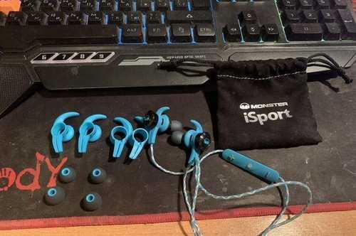 Беспроводные наушники monster isport victory blue