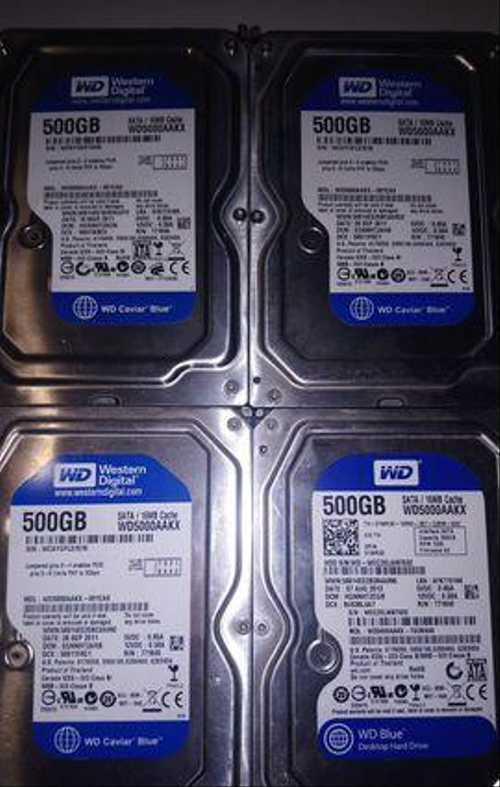 HDD 500Mb-WD5000aakx 4шт
