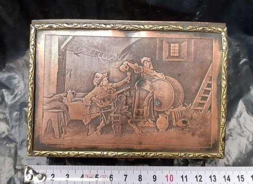 Старинная бронзовая шкатулка 19 век
