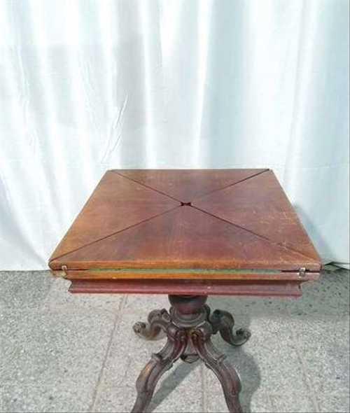 Старинный антикварный ломберный стол
