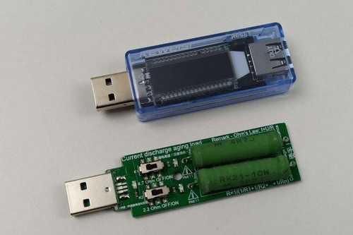 USB тестер + сопротивление 3 Ампера