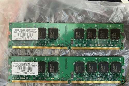 Оперативная память Unifosa 2GB DDR2-800MHz, 2шт
