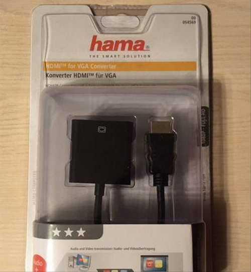 Переходник (адаптер) hama hdmi(m) - VGA (f)