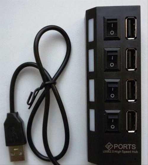 USB Хаб на 4 порта с выключателями