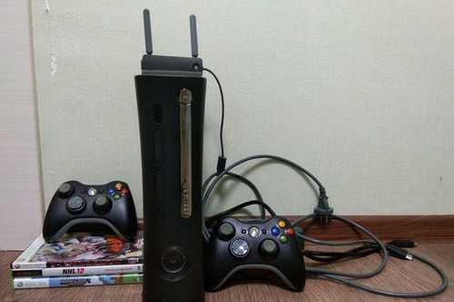 Xbox 360 + 2 джойстика и сетевой адаптер