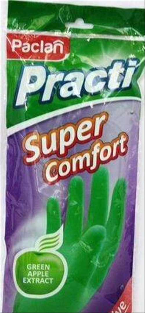 Перчатки резиновые Paclan "Practi Super Comfort", размер М