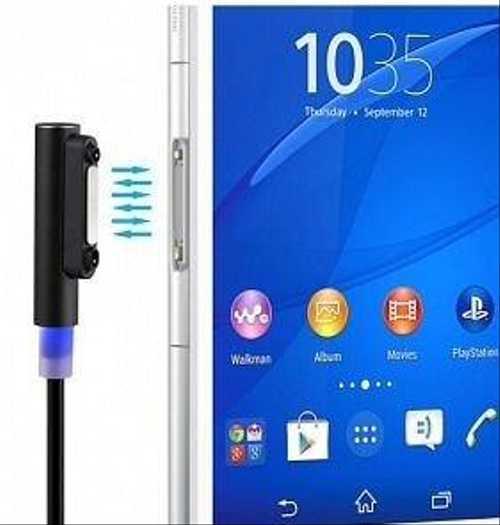 Магнитный кабель Sony Tablet Z3 с индикацией Черн
