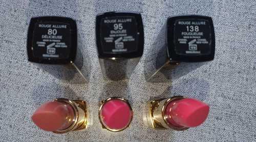 Chanel Rouge Allure /80 (95 и 138 проданы); Dior 5