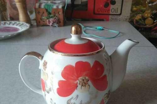 Заварочный чайник Барановка,Маки с позолотой