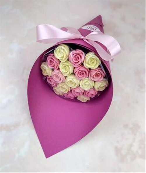 Съедобный букет из 19 роз цветов шоколадных казань