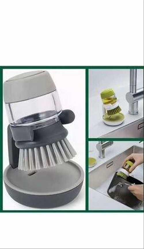 Щётка для мытья посуды, с дозатором моющего средст
