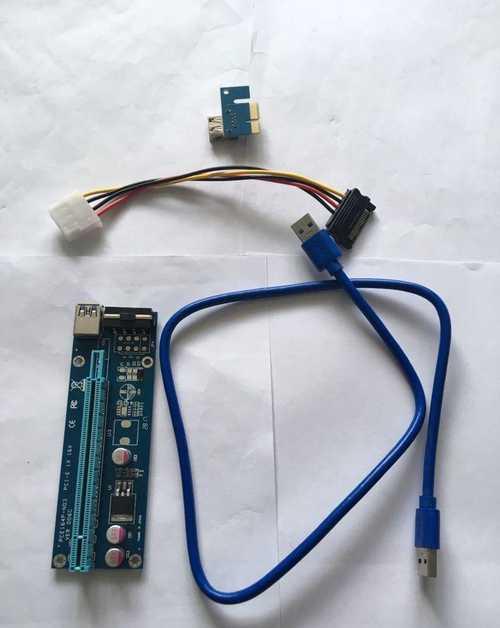 Riser Райзер PCI-Ex 1x-16x ver.006, 006c