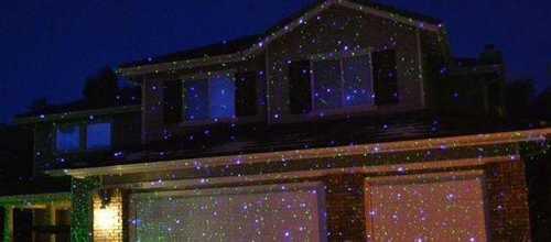 Лазерная подсветка - проектор для улицы новогодний