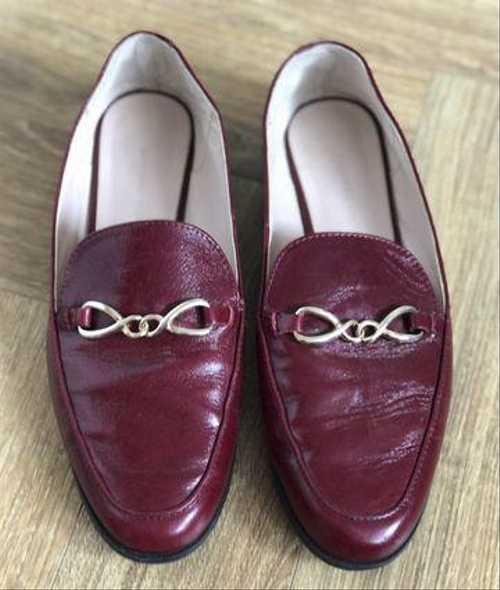 Лоферы, зара, натуральная кожа