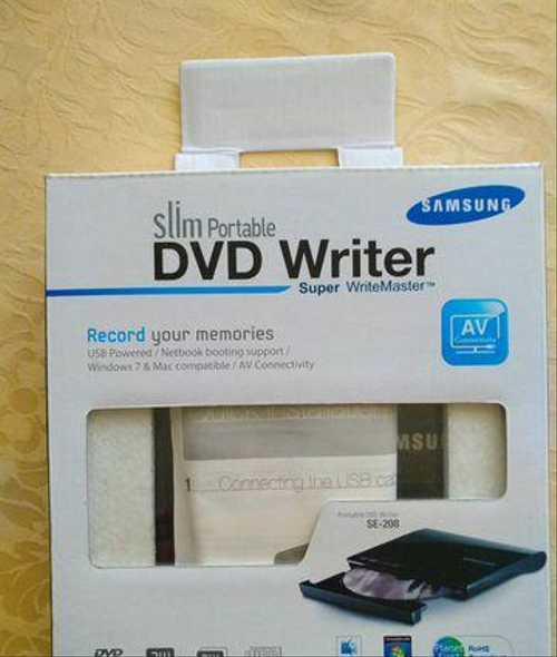 DVD Writer Slim Portable SAMSUNG SE-208. Новый