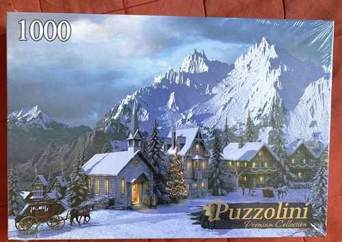 Пазлы 1000 Puzzolini Зимний вечер в альпах новые