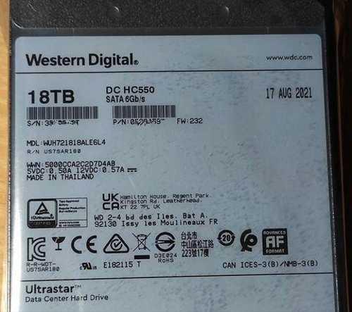 Жесткий диск WD Ultrastar DC HC550 SATA 18Tb