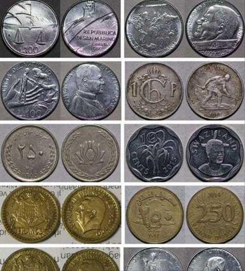 Отборные иностранные монеты 50шт