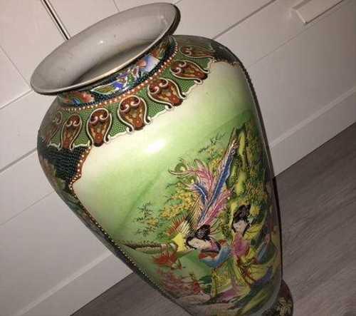 Японская расписная большая ваза
