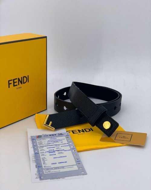 Новый женский кожаный ремень Fendi черный