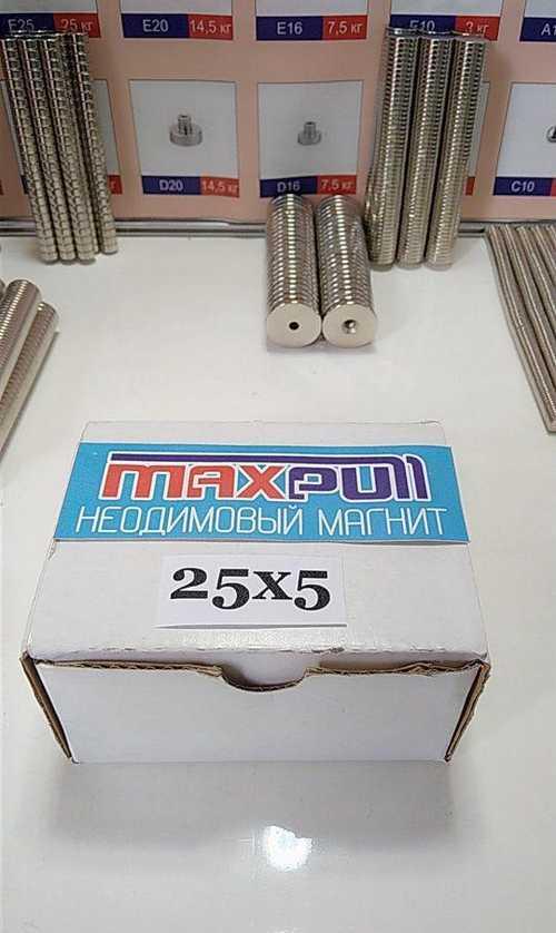 Неодимовый магнит 25х5 мм MaxPull