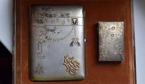Портсигар спичечница В коробке люкс золото серебро