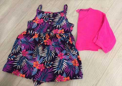 Платье боди+кардиган carters