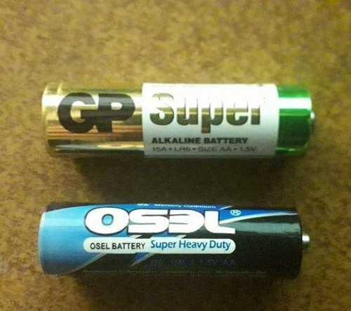 Батарейки щелочные/солевые Б/У