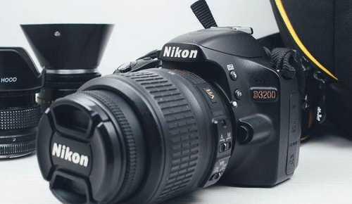 Nikon d3200 kit 18-55 + 2 объектива Гелиос