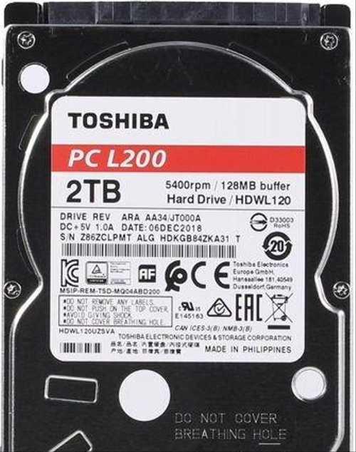 HDD 2,5" sata3 2Tb Toshiba hdwl120ezsta L200