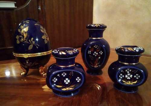 Яйцо шкатулка Yamasen gold, набор СССР Бронницы