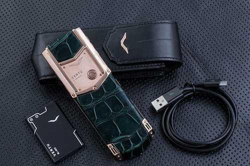 Vertu Signature Gold зеленый крокодил