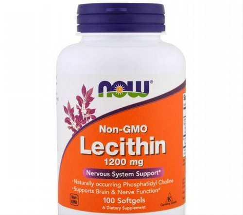 Лецитин Lecithin 1200mg от NOW 100 капс