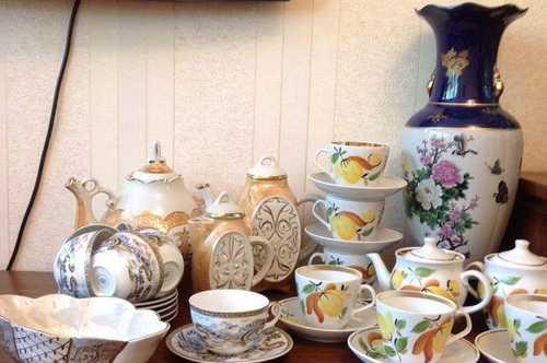 Чайный сервиз Хайта, чайные пары,чайники,вазы