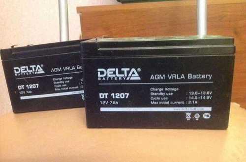 Аккумуляторы Delta DT 1207 12 V7Ah новые