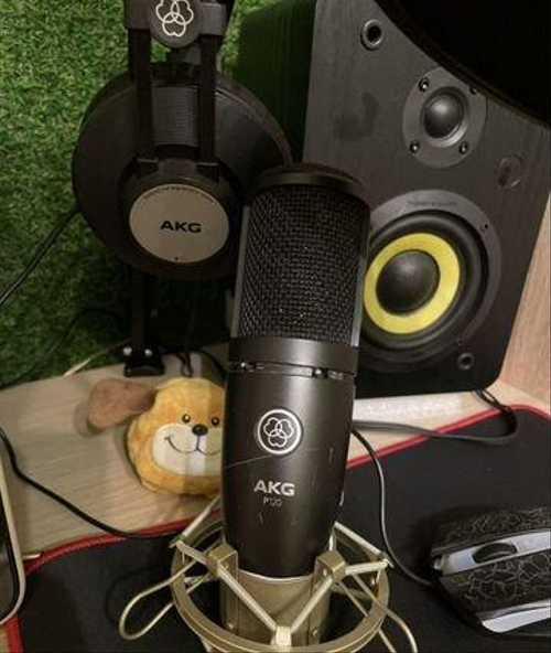 Микрофон akg120 + стойка + xlr